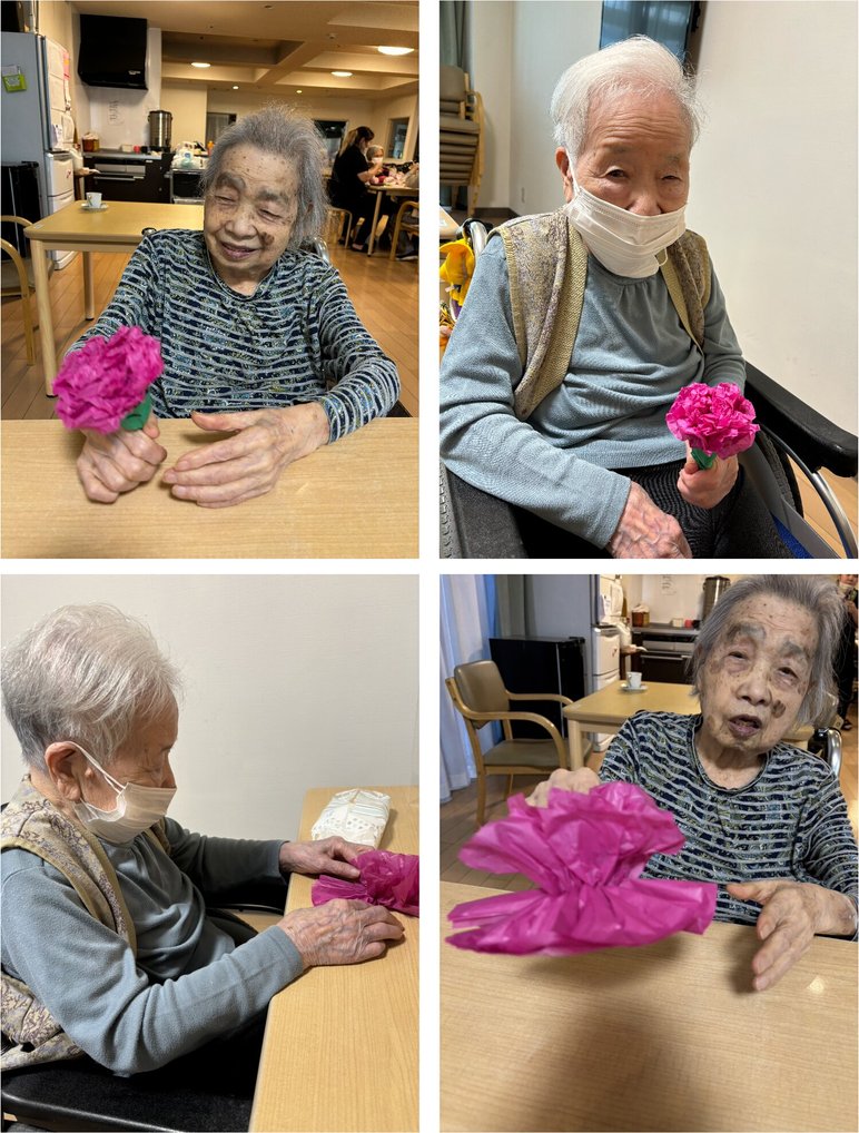 クラフト・花紙カーネーション｜レストステージ岐阜(岐阜県岐阜市)｜LIFULL 介護(ライフル介護)